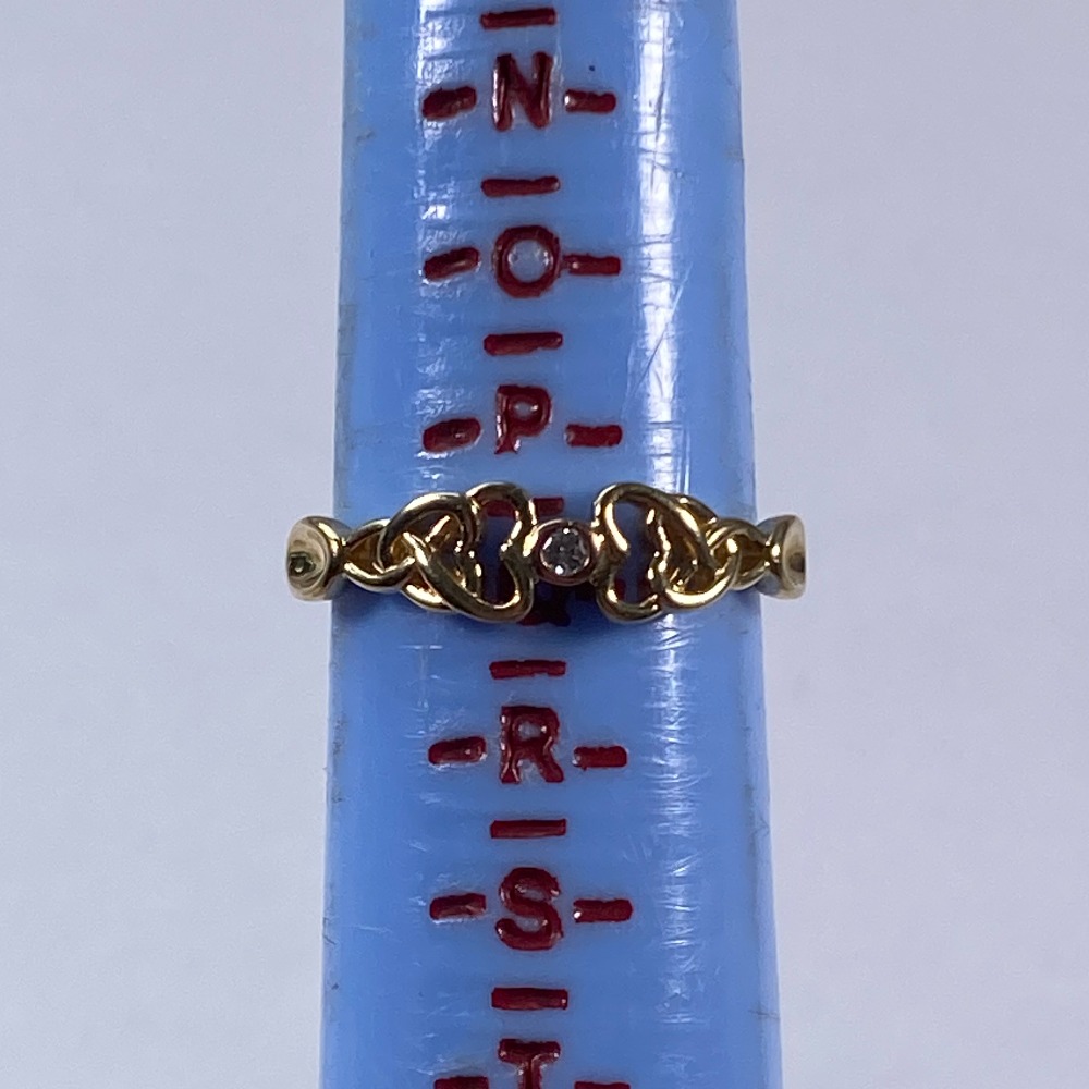 9ct Gold Diamond Clogau Lovespoon Ring Size Q - Own4Less